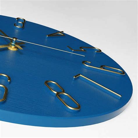 Grande Horloge Murale Bleue