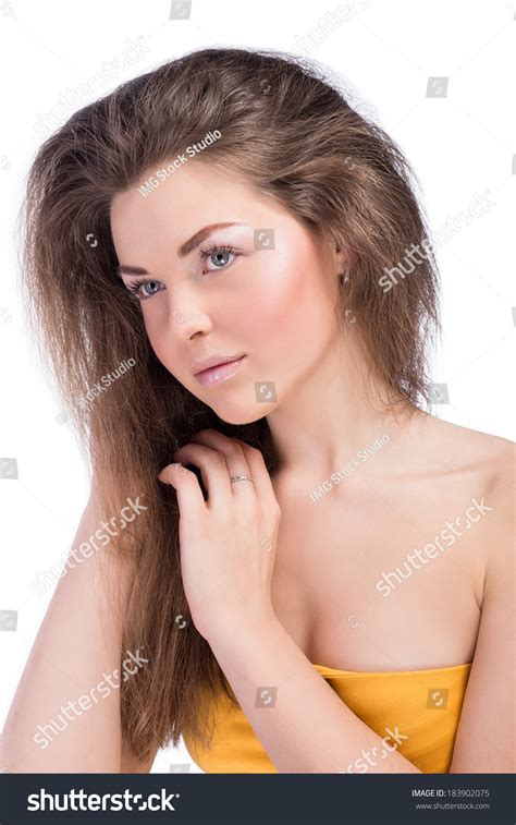 Close Portrait Beautiful Naked Woman Light Stock Photo Edit Now 183902075
