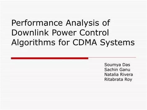 ppt performance analysis of downlink power control algorithms for cdma systems powerpoint