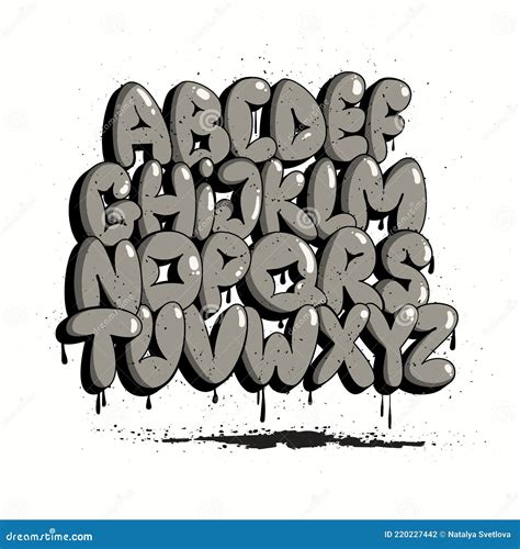 Alfabeto Da Bolha Do Grafite Letras De Bolhas Conjunto De Tipos De