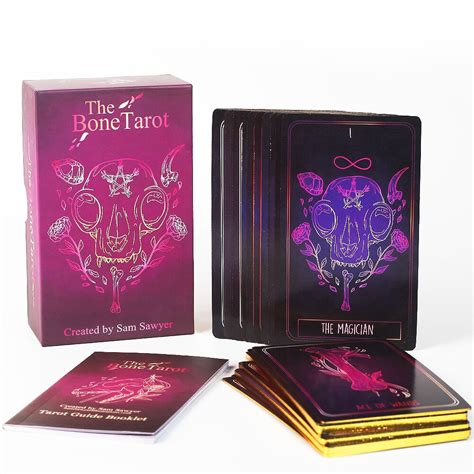 Cartes de Tarot de sorcières en os avec bordure fluorescente jeux de