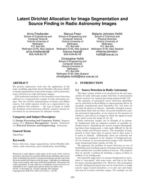 pdf latent dirichlet allocation for image segmentation and source finding in radio astronomy