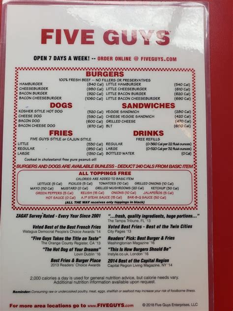 Five Guys Menu Prices 2024 Online Aubrey Goldina