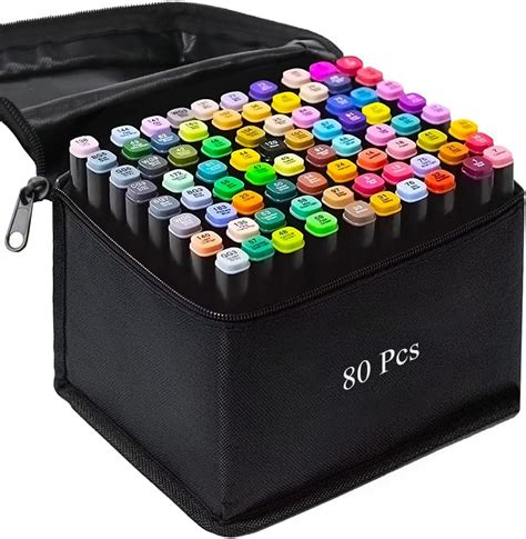 Amazon 80 Colors Alcohol Markers Dual Tips Permanent Art Markers