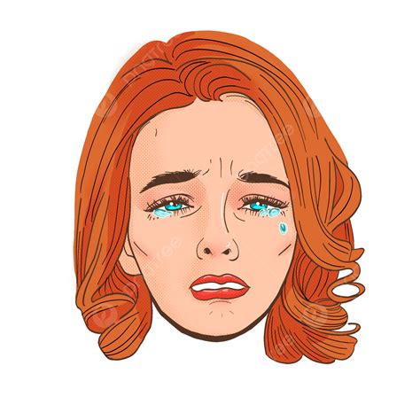 Crying Woman Face Cartoon