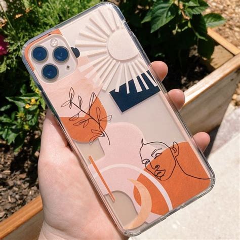 Modern Line Art Collage Clear Phone Case Collage Phone Case Diy