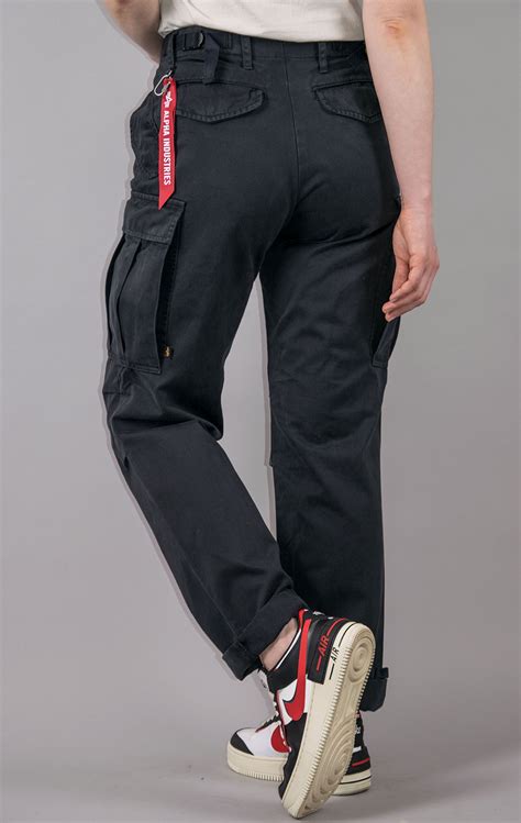Брюки карго парашюты ALPHA INDUSTRIES M 65 PANT плотные black купить в
