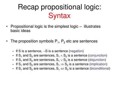 ppt propositional logic logical agents part i powerpoint presentation id 6388935