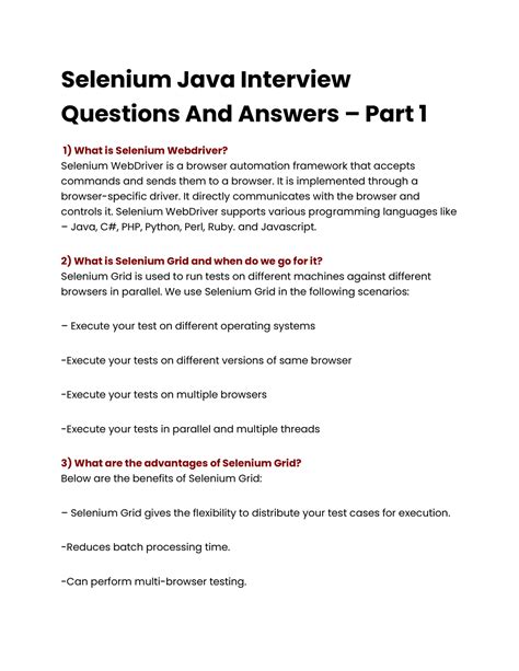 selenium interview qa selenium java interview questions and answers part 1 1 what is