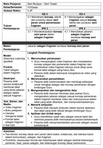 Contoh Rpp Yang Baik Dan Benar Pdf
