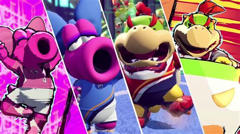 Mario Strikers Battle League All Bowser Jr Birdo Animations Hyper