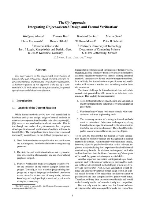 pdf the approach integrating object oriented design and formal verification