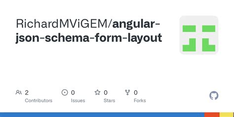 github richardmvigem angular json schema form layout