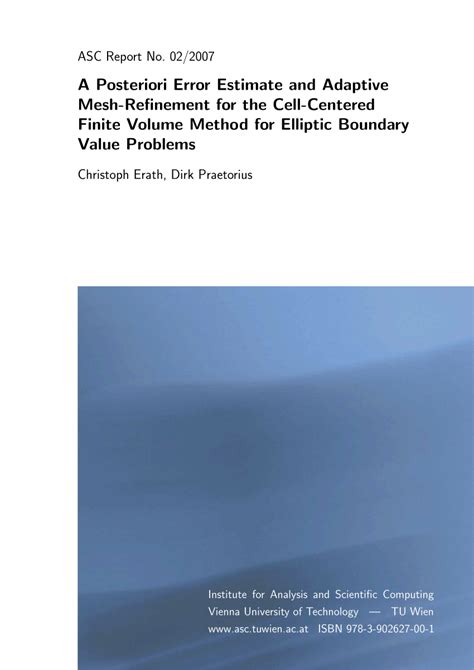 pdf a posteriori error estimate and adaptive mesh refinement for the cell centered finite