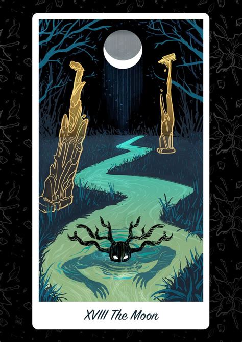 The Moon XVIII La Luna Tarot Tarot Arte De Carta Tarot