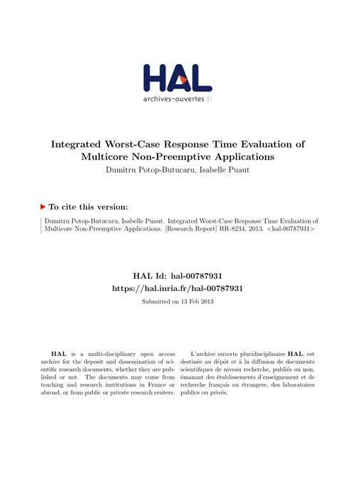 pdf integrated worst case response time evaluation of multicore non preemptive applications