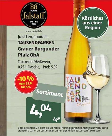 Julia Lergenmüller Tausendfarben Grauer Burgunder Angebot bei ALDI SÜD