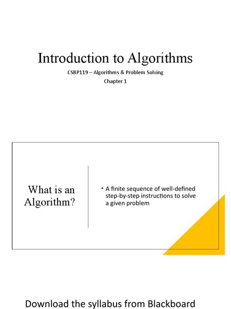 chapter1 part2 algorithms pdf algorithms input output