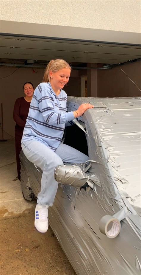 We Wrapped Her Car In Tape 😆 Adhesive Tape We Wrapped Her Car In Tape 😆 By Kristen Hanby