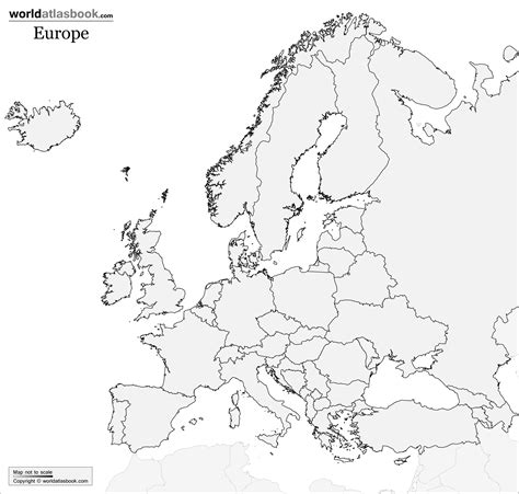 Blank Black And White Map Of Europe