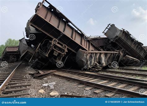 Train Derailed Exploding With Fire And Smoke Generative AI