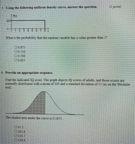Solved Using The Following Uniform Density Curve Answer Chegg