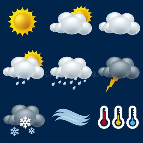 De Pictogrammen Van Het Weer Vector Illustratie Illustration Of