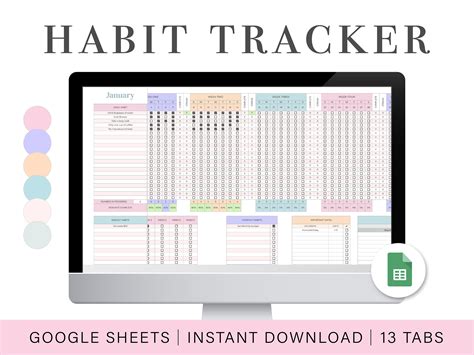 Habit Tracker Spreadsheet 2022 2023 GOOGLE SHEETS Habit Finland