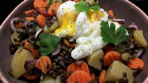 Recette de Salade de lentilles et oeuf poché
