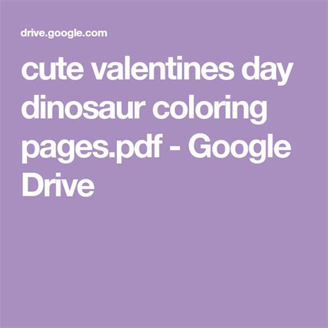 Valentine S Day Dinosaur Coloring Pages