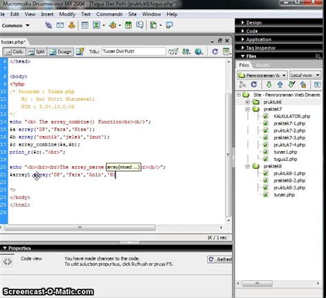 pembuatan web php menggunakan fungsi fungsi array youtube