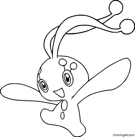 Happy Manaphy Coloring Page ColoringAll