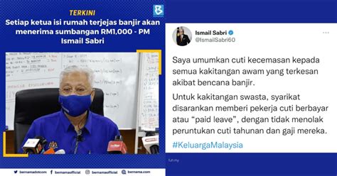Bantuan Wang Ihsan Rm Keluarga Terjejas Banjir