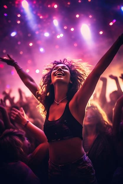 Premium Ai Image Young Woman Dancing At A Rave Party