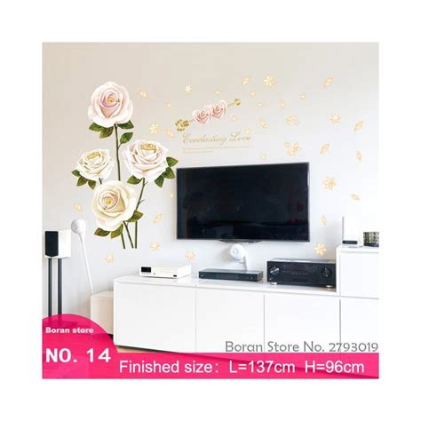 24 rodzaje duże kwiaty naklejki ścienne sypialnia TV Sofa romantyczne