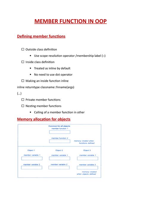 member function in oop member function in oop defining member functions outside class