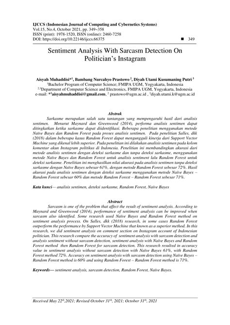 pdf sentiment analysis with sarcasm detection on politician s instagram