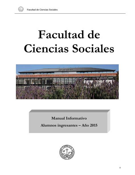 PDF Manual Informativo Alumnos ingresantes Año PDF file0 Facultad