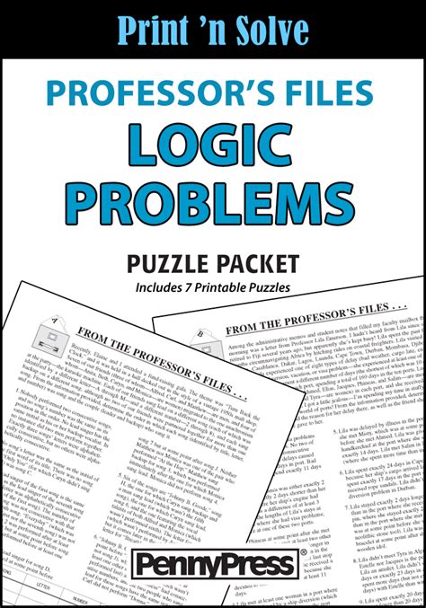 professor s files logic problems puzzle packet penny dell puzzles