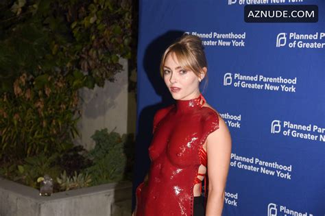 Annasophia Robb Breasts Nipples In Red Resin Dress AZNude