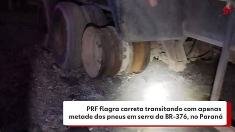 Vídeo PRF flagra carreta transitando apenas metade dos pneus na BR