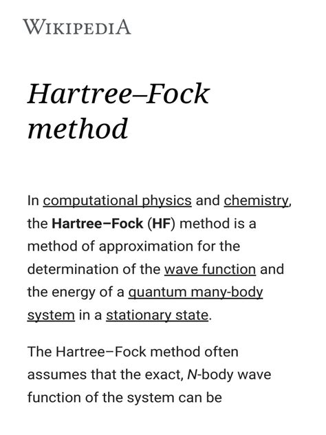 hartre fock method pdf hartree fock method molecular orbital
