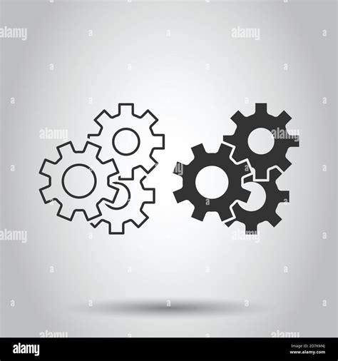 Gear Vector Icon In Flat Style Cog Wheel Illustration On White