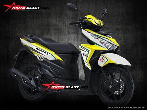 Graphic Kit Modif Striping Honda Vario Black White Terbaru
