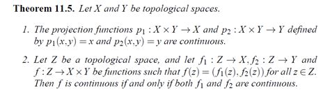 solved theorem 11 5 let x and y be topological spaces 1
