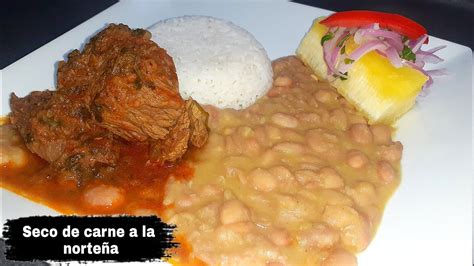 Seco de carne a la norteña con frejoles Receta Peruana YouTube
