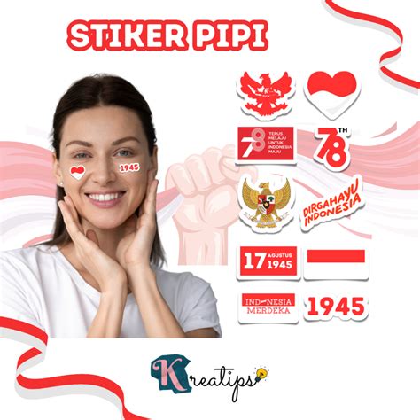 Jual Stiker Pipi Kemerdekaan Tempelan Pipi HUT RI Stiker Bendera Merah