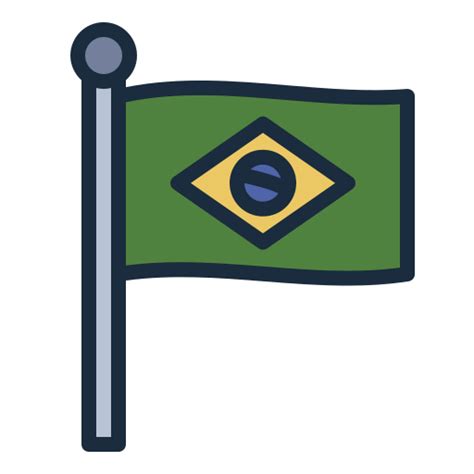 Brazil Flag Generic Outline Color Icon