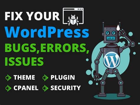 fix any wordpress bug error issue problem upwork