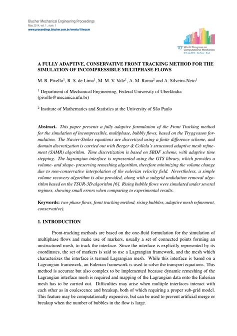 pdf a fully adaptive conservative front tracking method for the simulation of incompressible